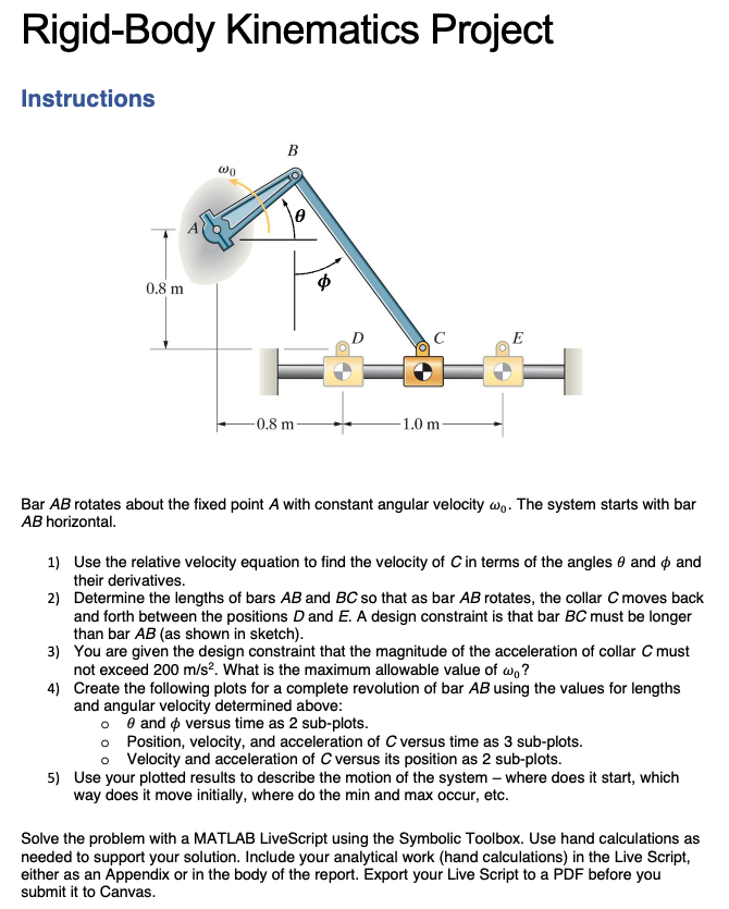 Solved Rigid-Body Kinematics ProjectInstructionsBar \( ﻿A B | Chegg.com