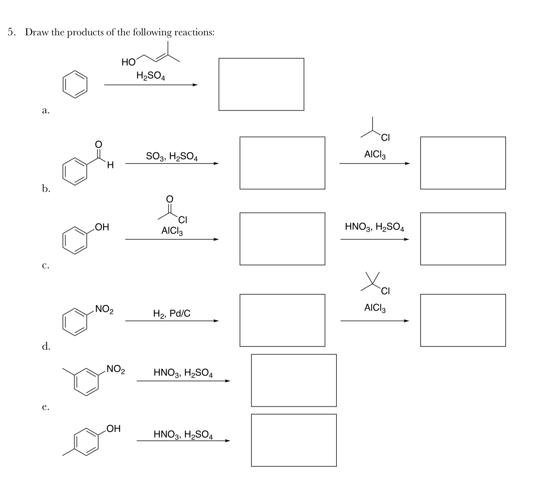 Solved Draw the products of the following reactions: 2. | Chegg.com