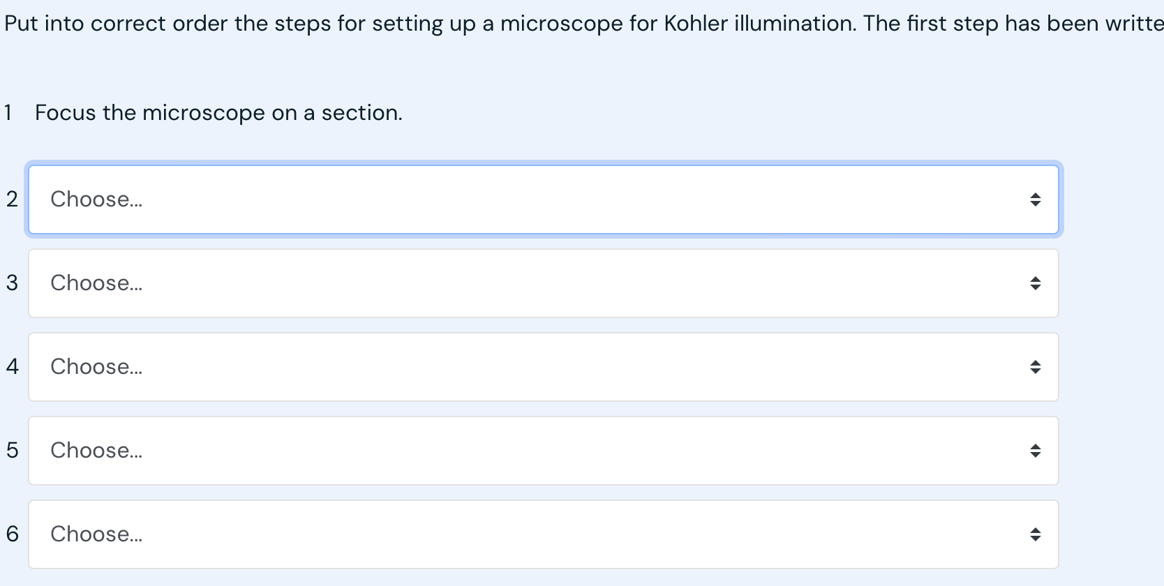 Solved Put into correct order the steps for setting up a | Chegg.com
