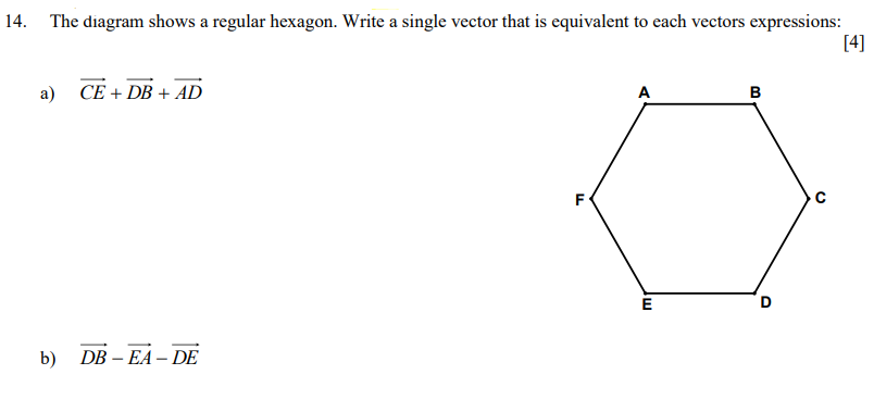 Solved 14. The diagram shows a regular hexagon. Write a | Chegg.com