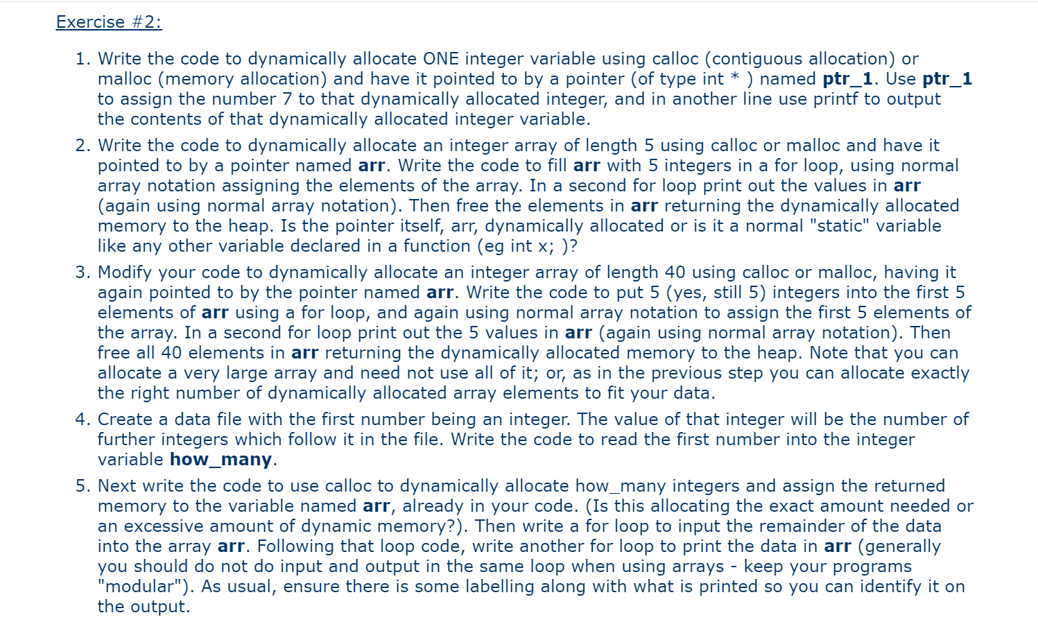 Solved Exercise #2: 1. Write the code to dynamically | Chegg.com