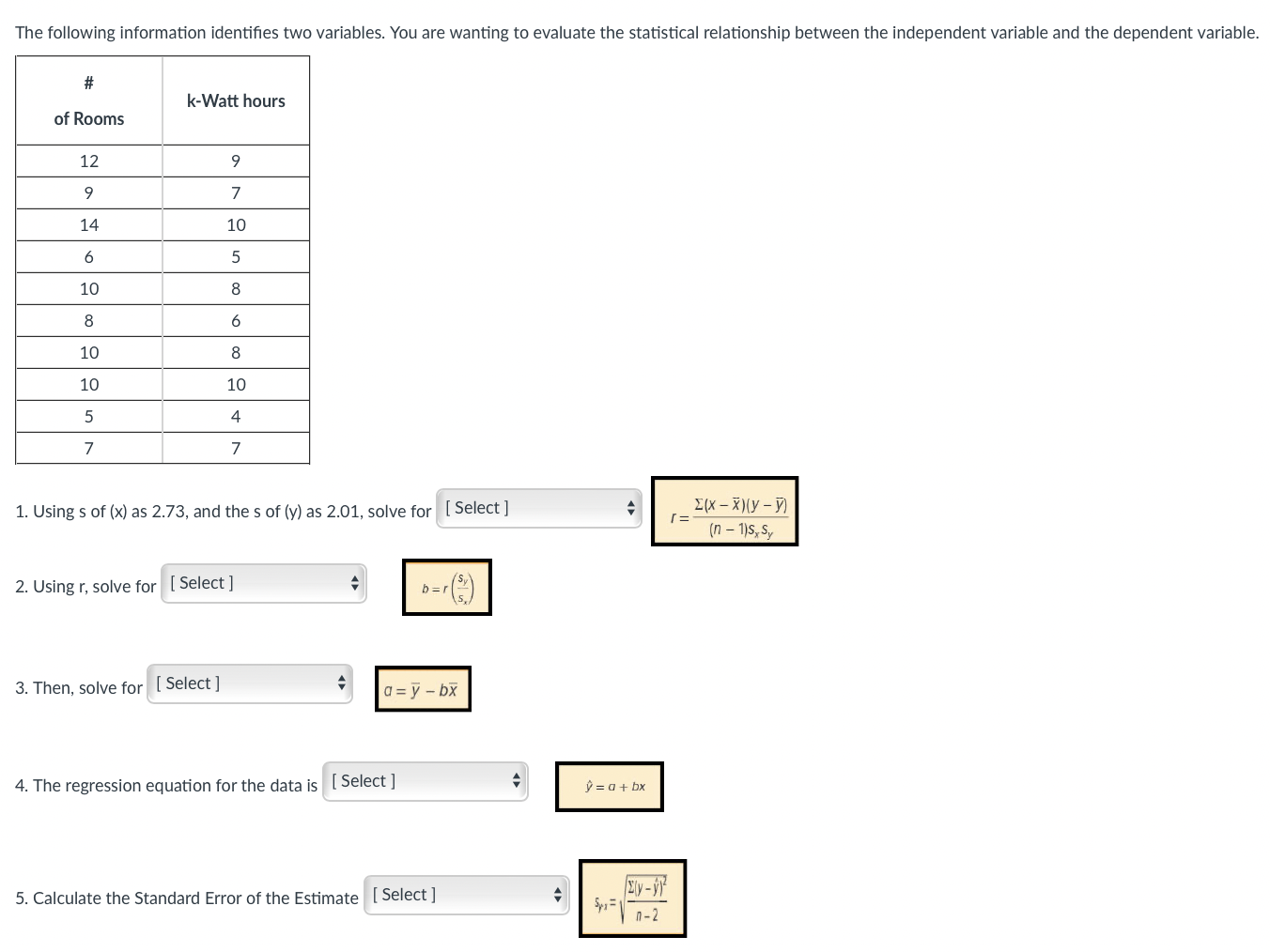 Solved The following information identifies two variables. | Chegg.com