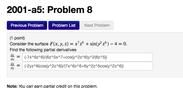 Solved 2001-a5: Problem 8 Next Problem Problem List Previous | Chegg.com