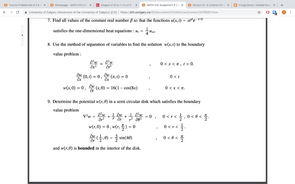 Solved Tutorial Problem Set # 4 & × Homepage MATH 413 LO 1 y | Chegg.com