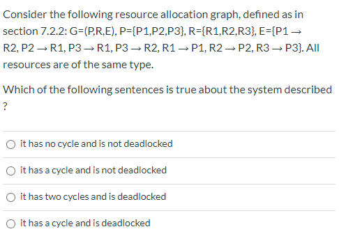 Solved Consider the following resource allocation graph, | Chegg.com
