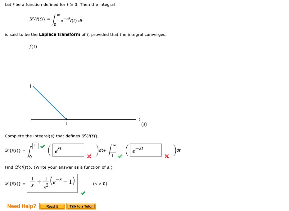 Solved Let f be a function defined for t 2 0. Then the | Chegg.com