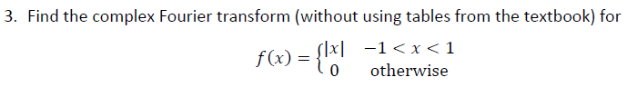 Solved Find the complex Fourier transform (without using | Chegg.com