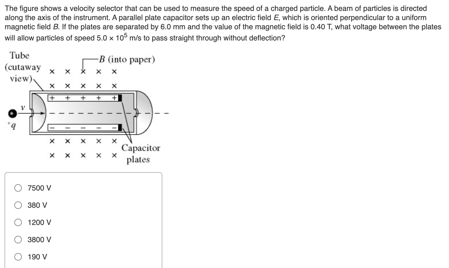 Solved The figure shows a velocity selector that can be used | Chegg.com