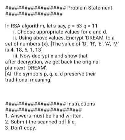 Solved ################### Problem Statement | Chegg.com