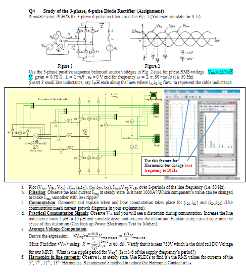 Q4 Study of the 3-phase, 6-pulse Diode Rectifier | Chegg.com