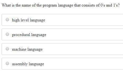 Solved What is the name of the program language that | Chegg.com