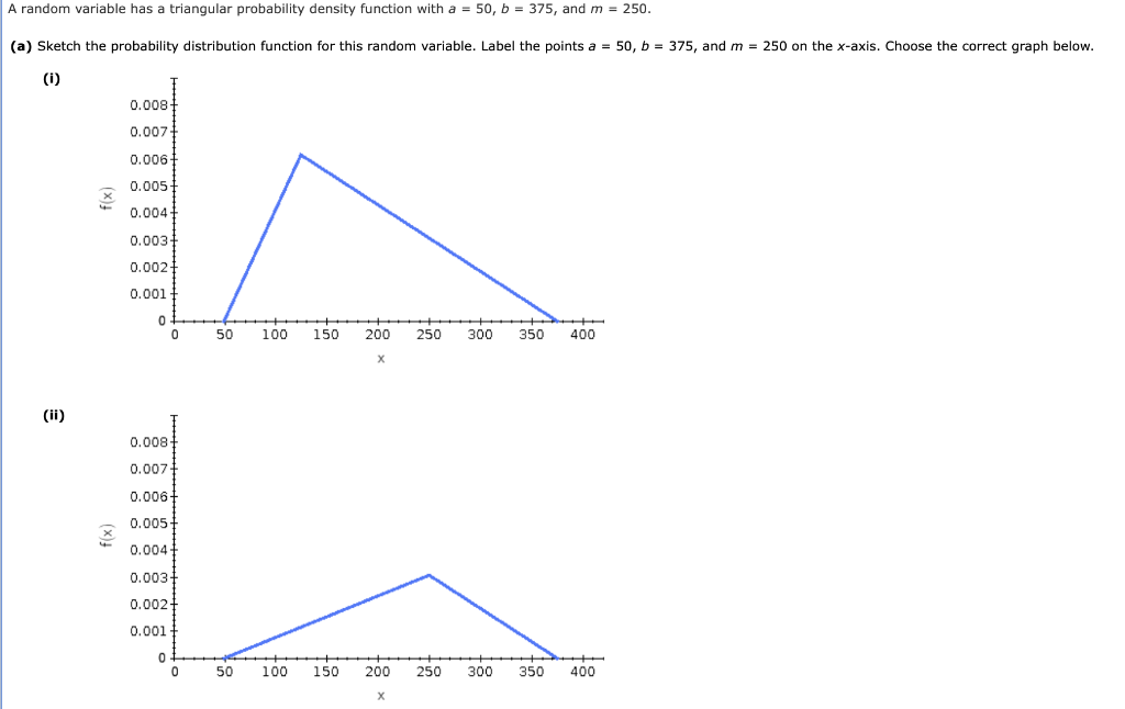 Solved A random variable has a triangular probability | Chegg.com
