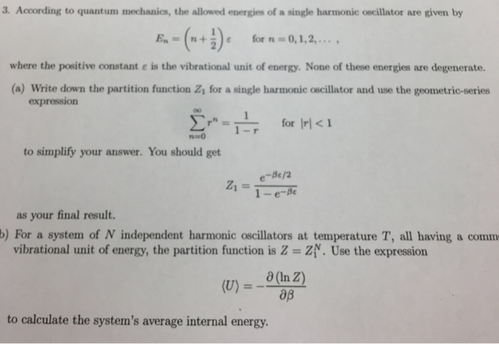 Solved 3. According to quantum mechanics, the allowed | Chegg.com