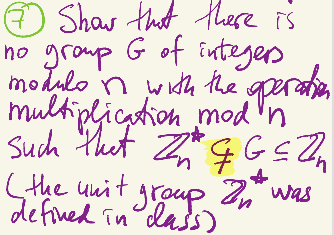 show that there is no group G of integers modulo n | Chegg.com