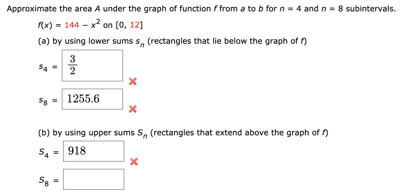 Solved For the function below, approximate the area under | Chegg.com