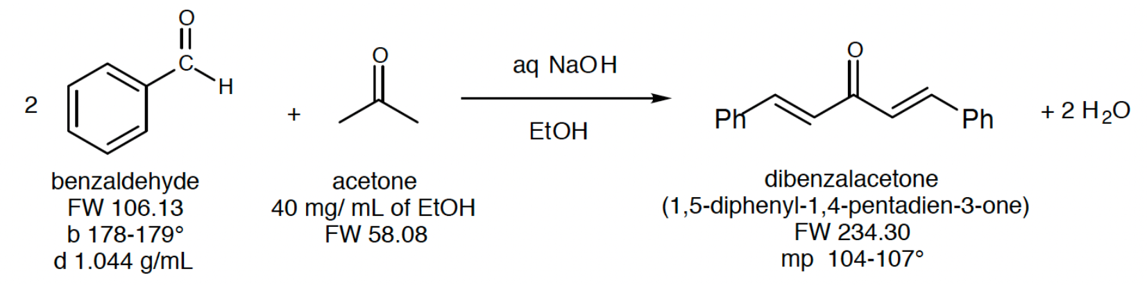 Solved 2 EtOHaqNaOH benzaldehyde FW 106.13 b 178−179∘ d | Chegg.com