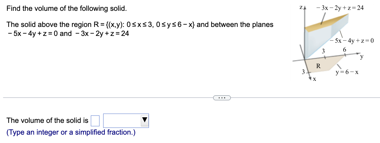 Solved Find the volume of the following solid. The solid | Chegg.com