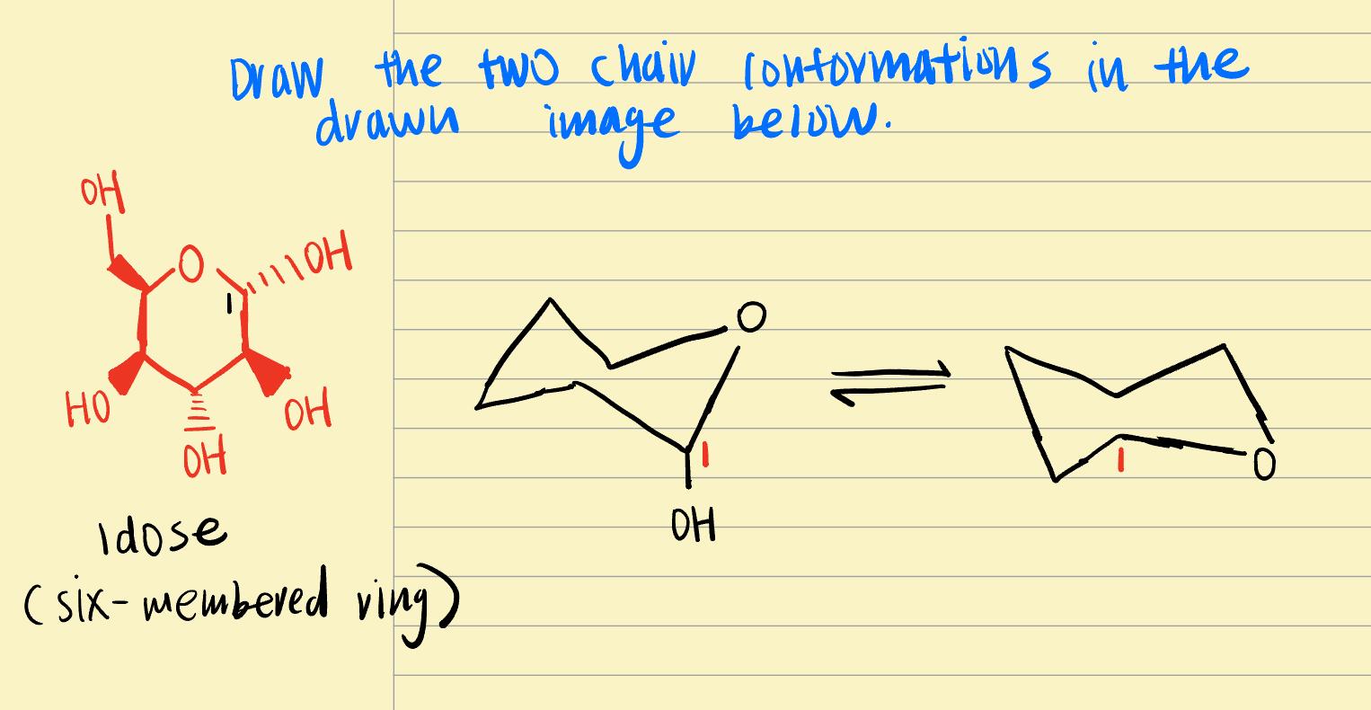 Solved Draw the two chair conformations in the drawn image | Chegg.com