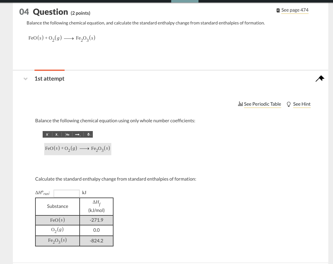 Solved 04 Question (2 points) Balance the following chemical | Chegg.com