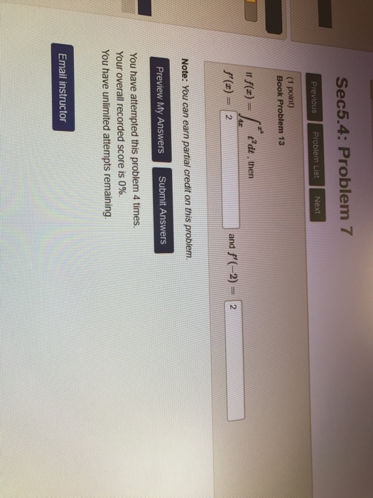 Solved If f(x) = integral_4x^x^2 t^2 dt, then f'(x) = 2 and | Chegg.com