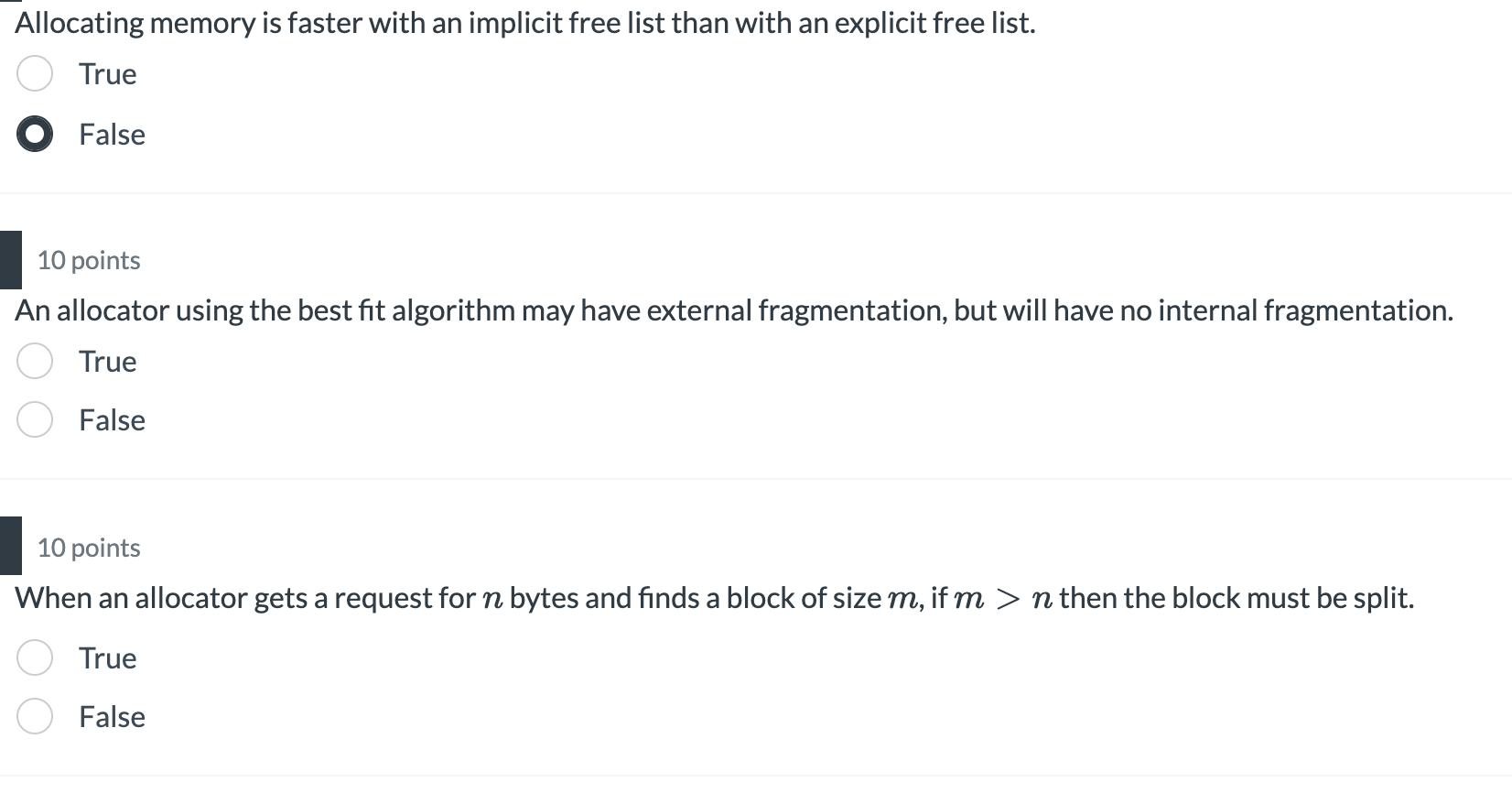 Solved Allocating memory is faster with an implicit free | Chegg.com