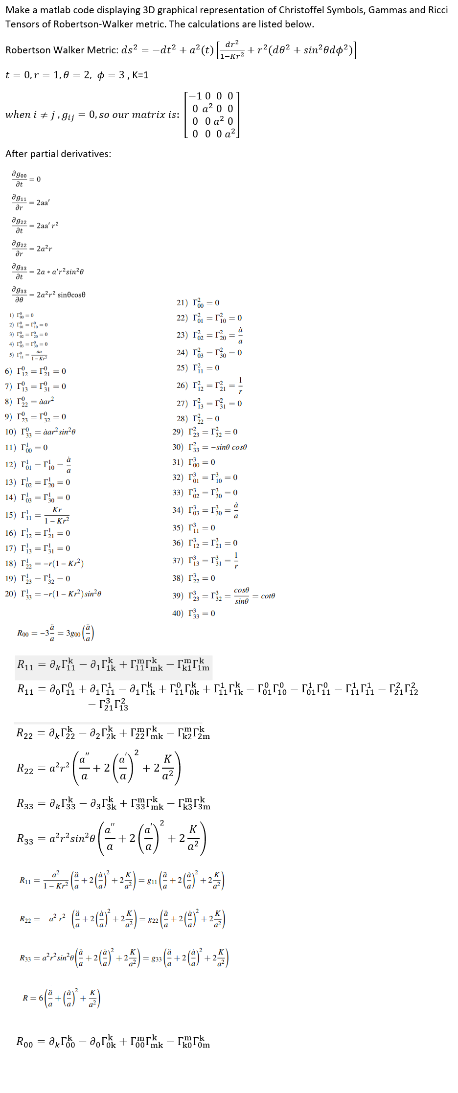 Solved Make a matlab code displaying 3D graphical | Chegg.com
