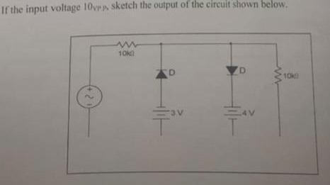 Solved If the input voltage 10vers, sketch the output of the | Chegg.com