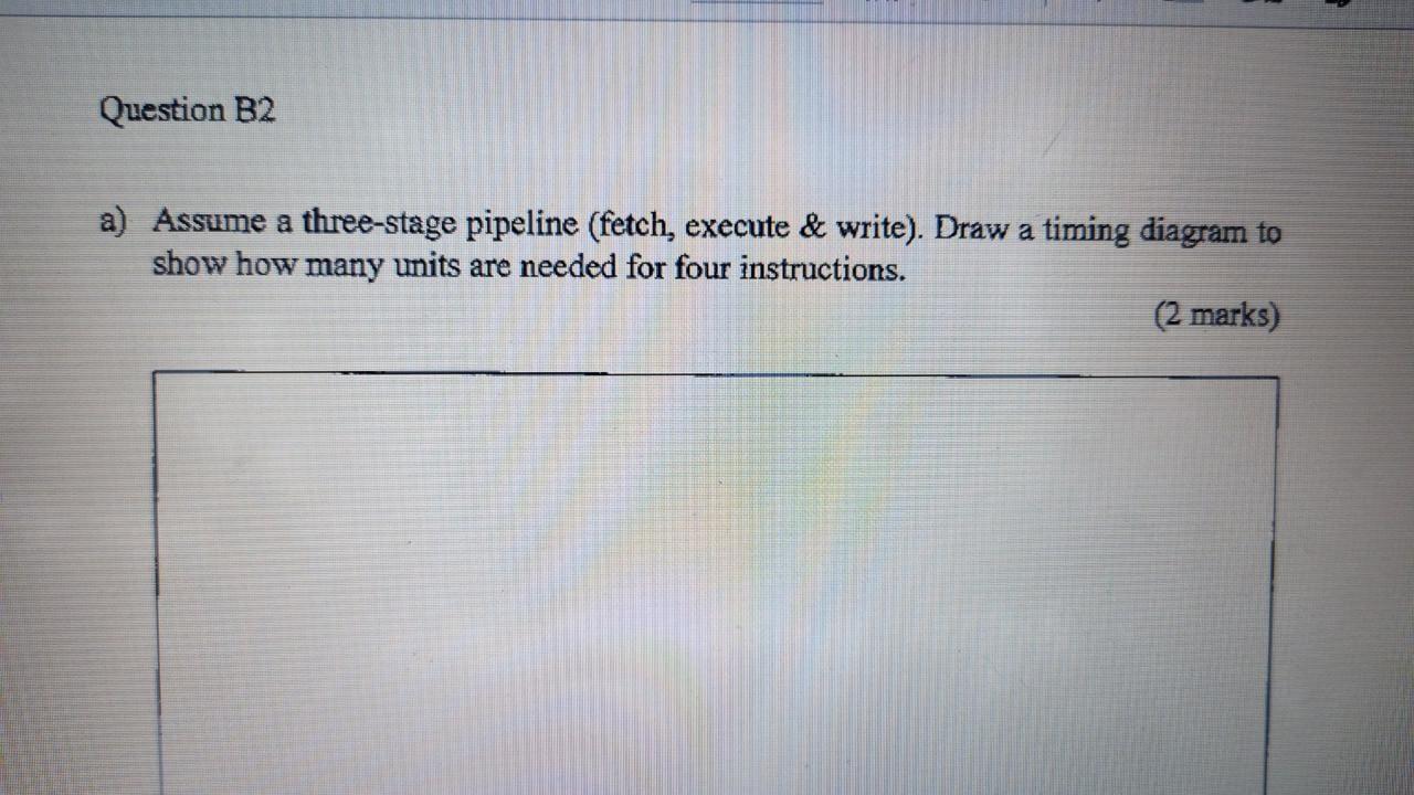 Solved Question B2 a) Assume a three-stage pipeline (fetch, | Chegg.com