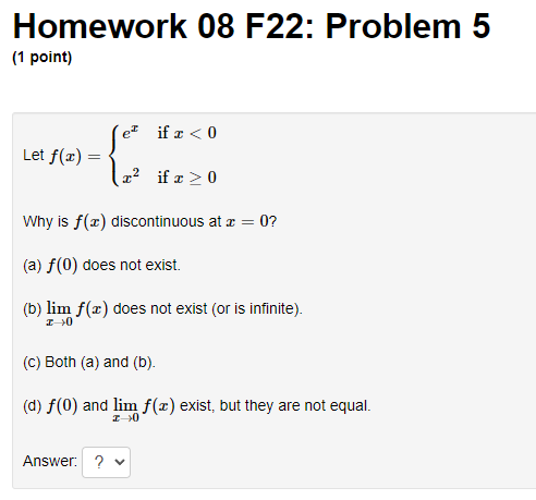 Solved Homework 08 F22: Problem 4 (1 point) Let | Chegg.com