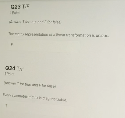 Solved (Answer T for true and F for false) For any matrices | Chegg.com