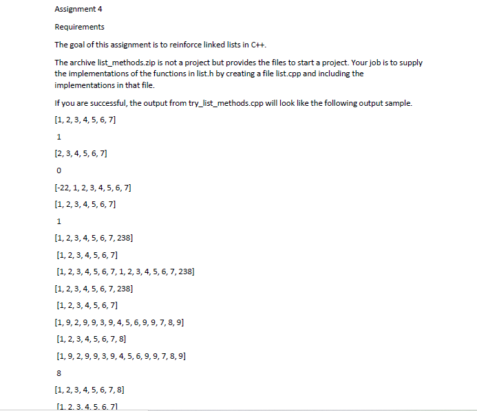 Solved Assignment 4 Requirements The goal of this assignment | Chegg.com
