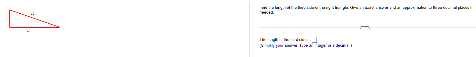 Solved Find the length of the third side of the right | Chegg.com