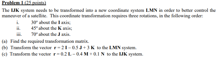 Solved Problem 1 (25 points) The IJK system needs to be | Chegg.com