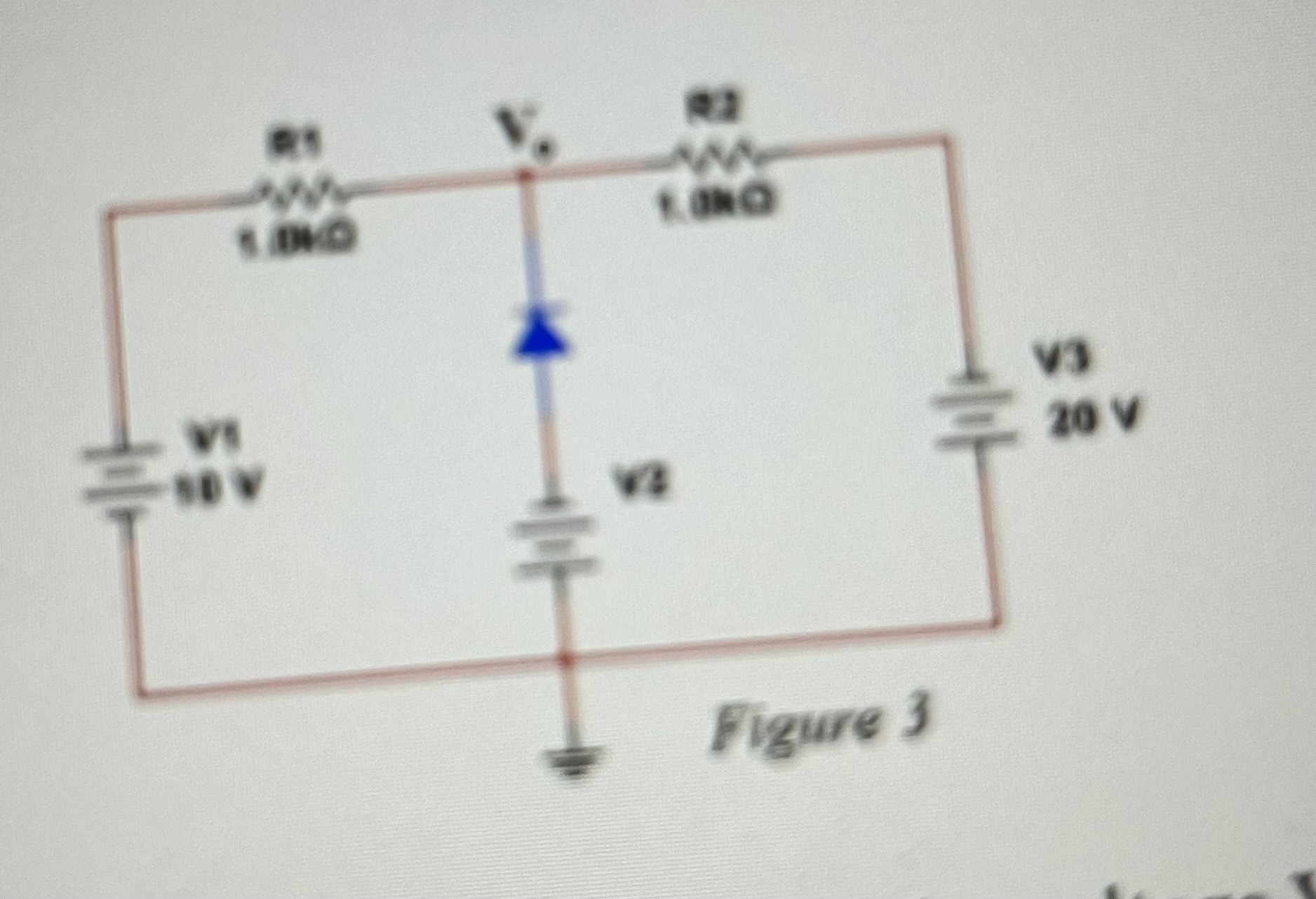 Solved For the circuit shown in figure 3 ,if battery v2=7v | Chegg.com
