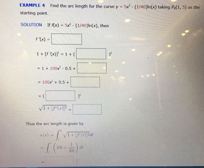 Solved Find the arc length for the curve y = 5x^2 - (1/40) | Chegg.com