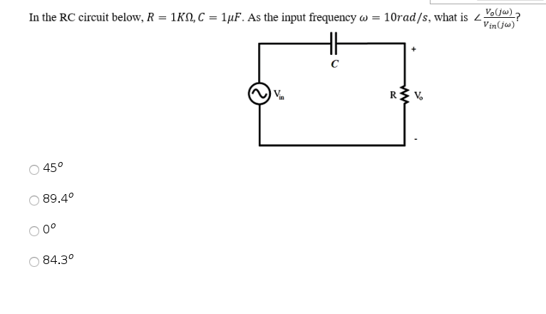 Solved In the RC circuit below, R = 1KN, C = 1uF. As the | Chegg.com