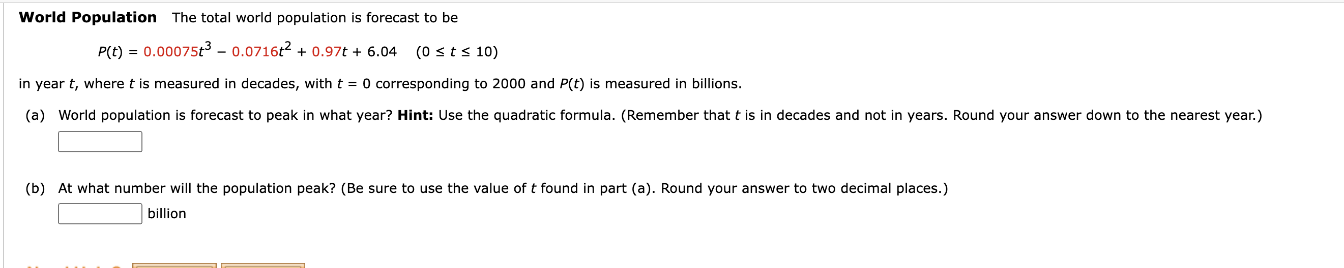 Solved World Population The total world population is | Chegg.com