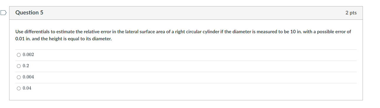 Solved Use differentials to estimate the relative error in | Chegg.com