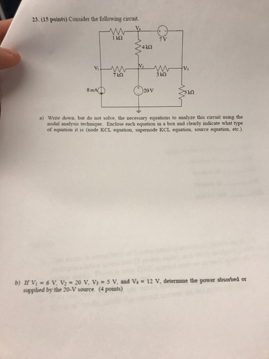 Solved Consider the following circuit. Write down but do | Chegg.com