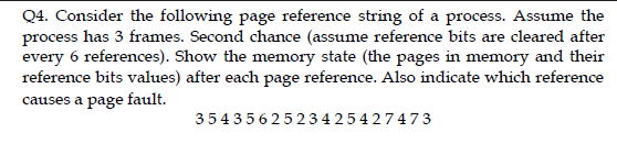 Solved Q4. Consider the following page reference string of a | Chegg.com