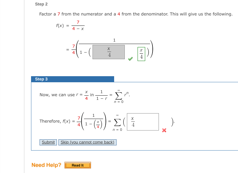 Solved Factor a 7 from the numerator and a 4 from the | Chegg.com
