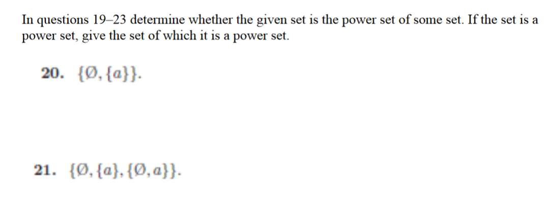 Solved In questions 19-23 determine whether the given set is | Chegg.com