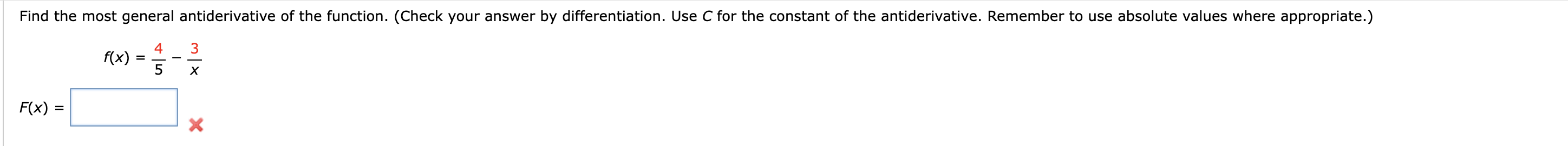 Solved Find The Most General Antiderivative Of The Function