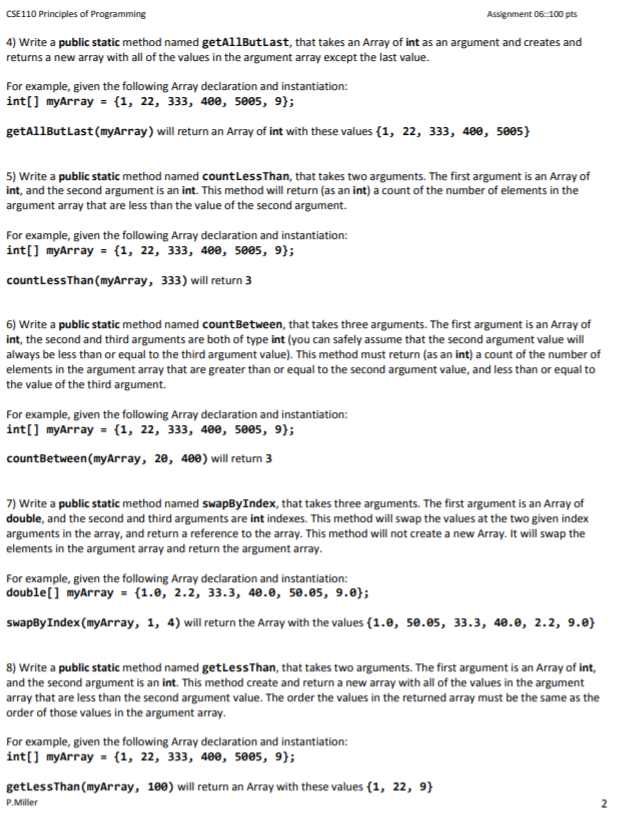 Solved CSE110 Principles of Programming Assignment 06:100 | Chegg.com