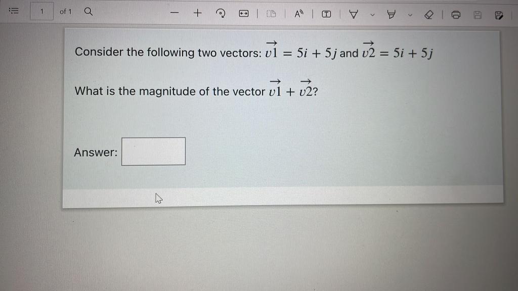 Solved Consider the following two vectors: v1=5i+5j and | Chegg.com