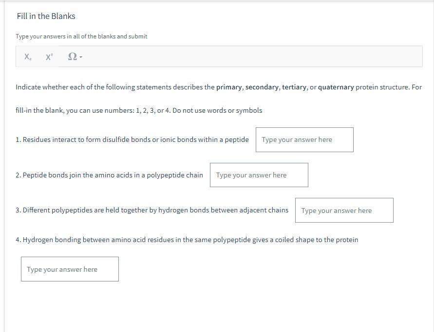 Solved Fill in the Blanks Type your answers in all of the | Chegg.com