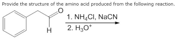 Solved Provide the structure of the amino acid produced from | Chegg.com