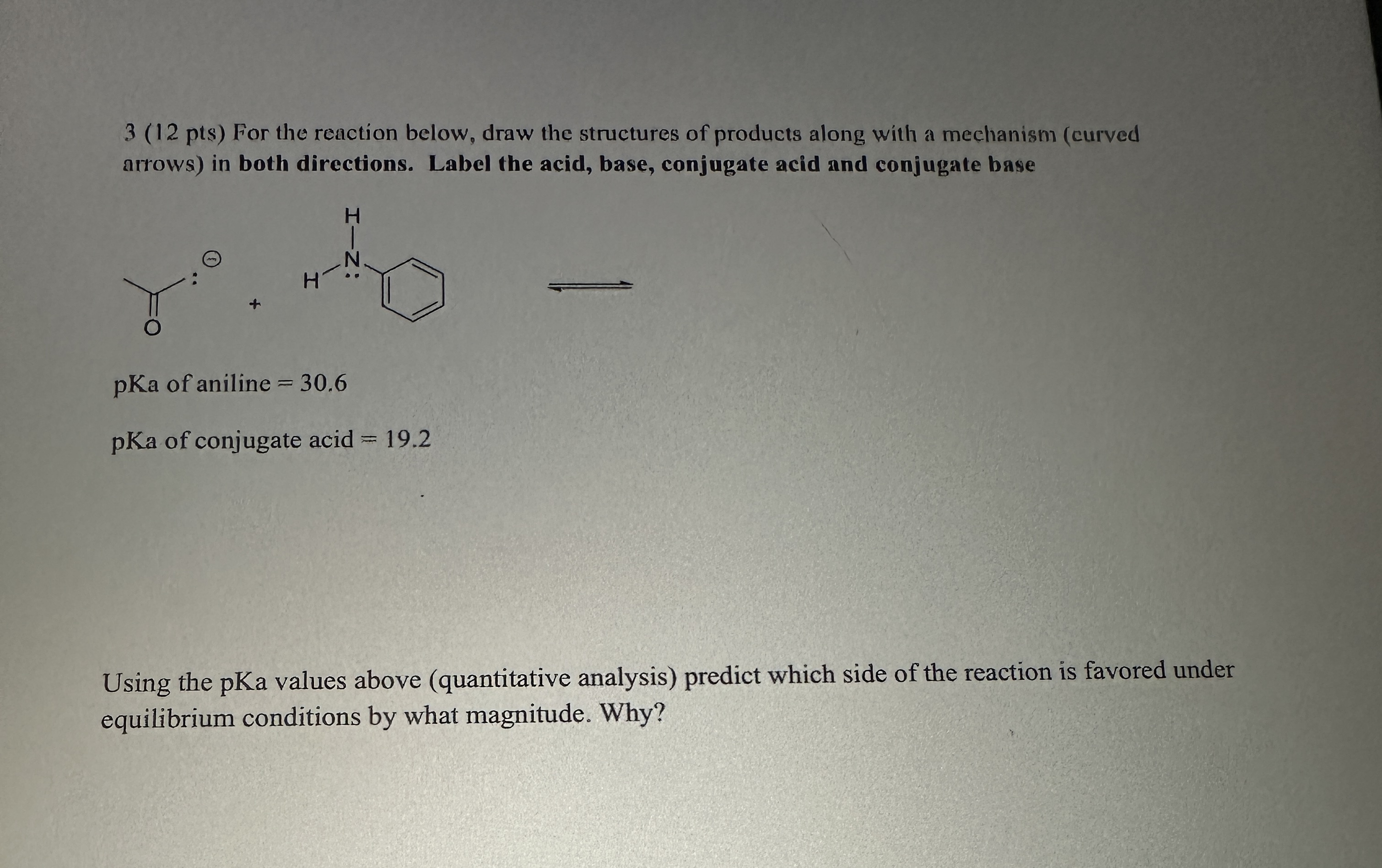 Solved 3 (12 pts) For the reaction below, draw the | Chegg.com
