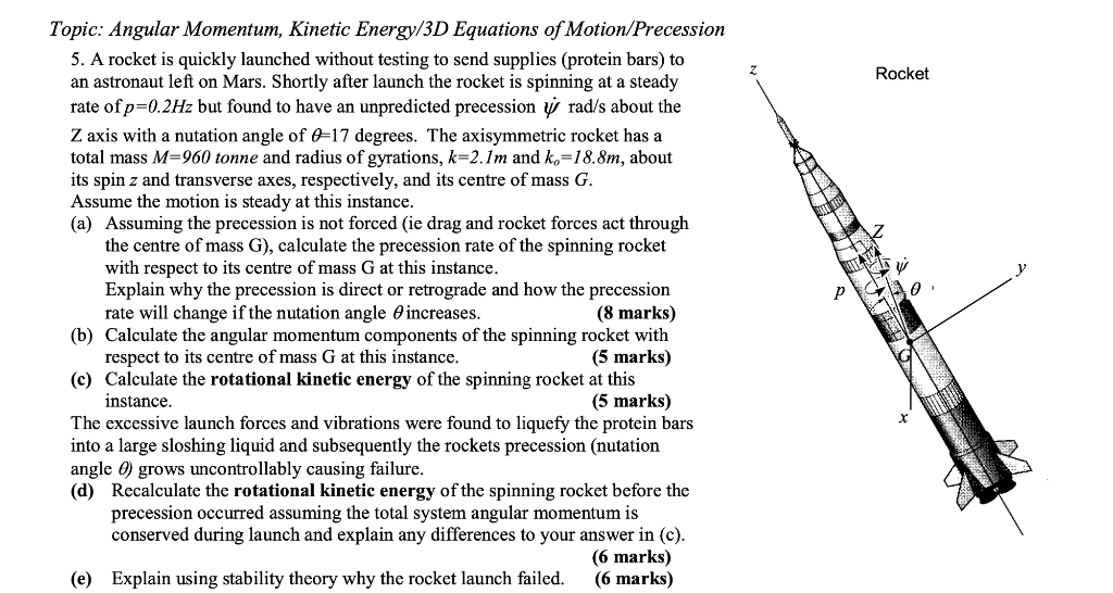 Rocket Topic: Angular Momentum, Kinetic Energy/3D | Chegg.com
