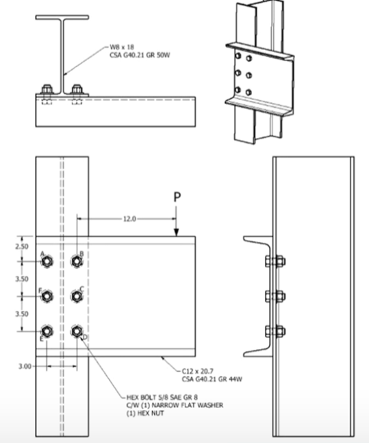 Solved The sketch below shows a bolted connection with 5/8" | Chegg.com